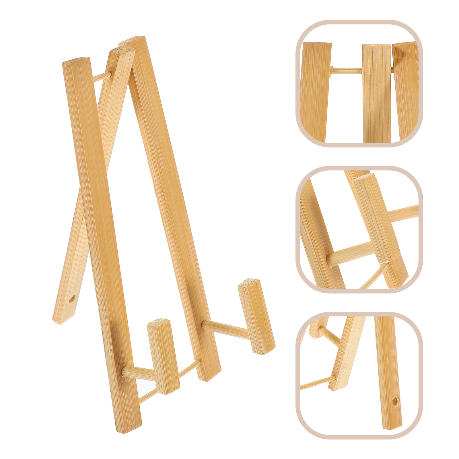 Masteelf Beige Bamboo Folding Fan Display Stand Handmade for Decor ...