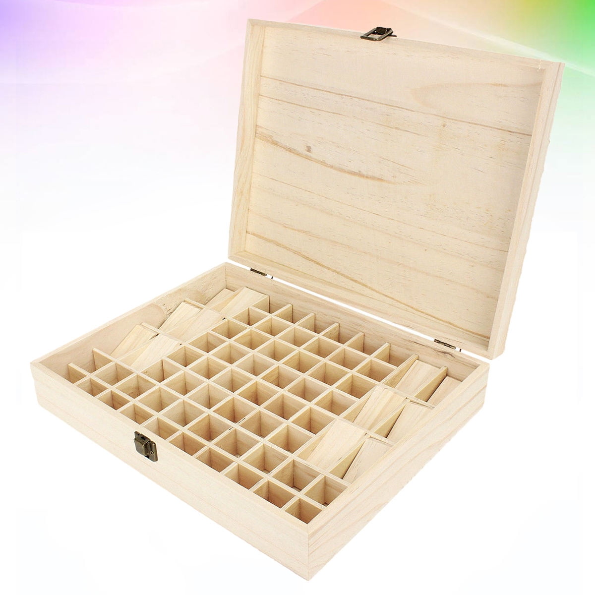 Masteelf Beige Wooden Essential Oil Storage Box for Organized Bottles ...