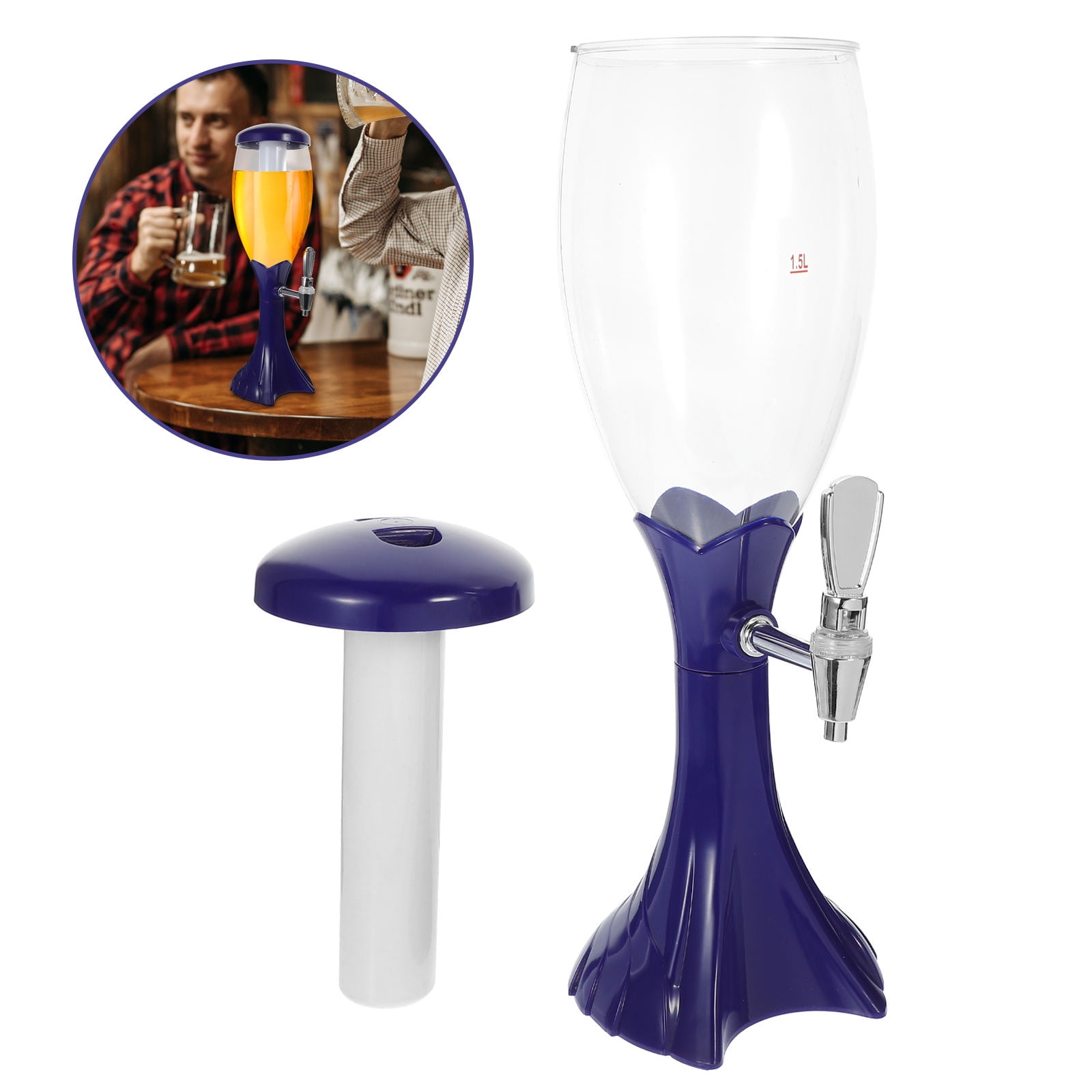 Masteelf Beverage Bottle.Self-service Tower Barrel Tap Drink Dispenser ...