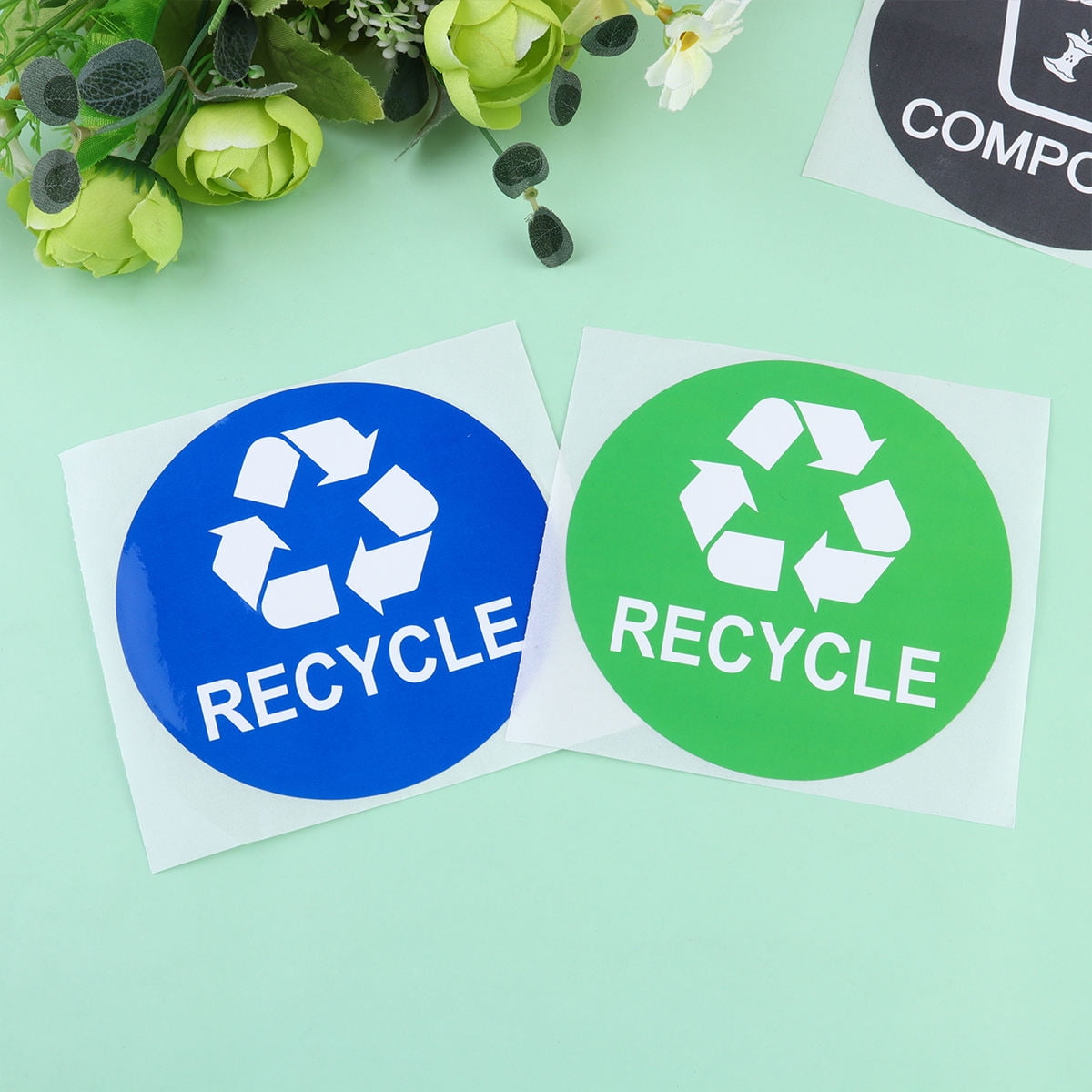 Masteelf Black PVC Adhesive Trash Can Label Waterproof and Removable ...