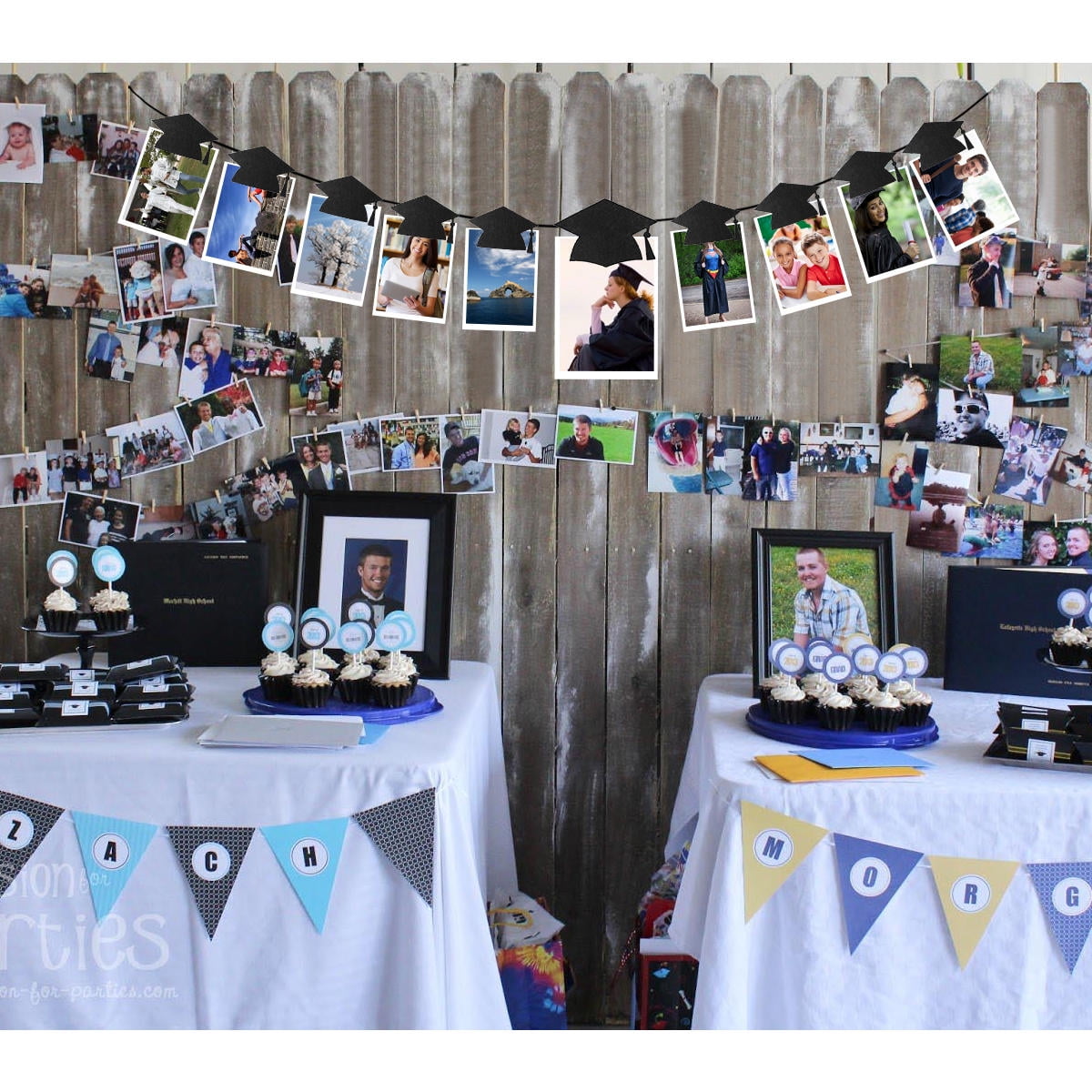 Masteelf Black Paper Photo Banner Set for Graduation Party Decorations ...