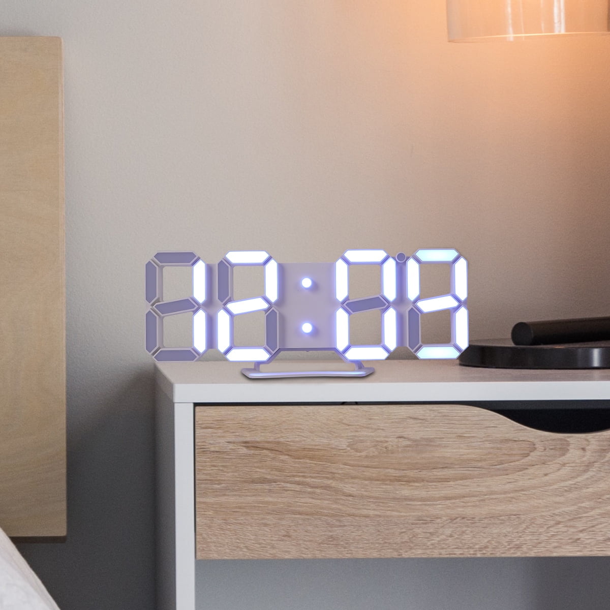 Masteelf Blue LED Digital Clock with Alarm Snooze Function and Large ...