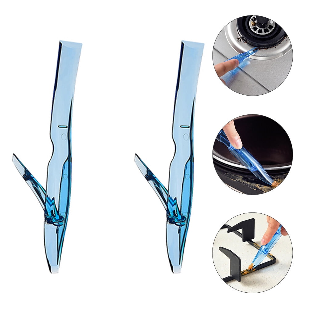 Masteelf Blue PC Groove Gaps Scraper for Cleaning Stove and Window with ...