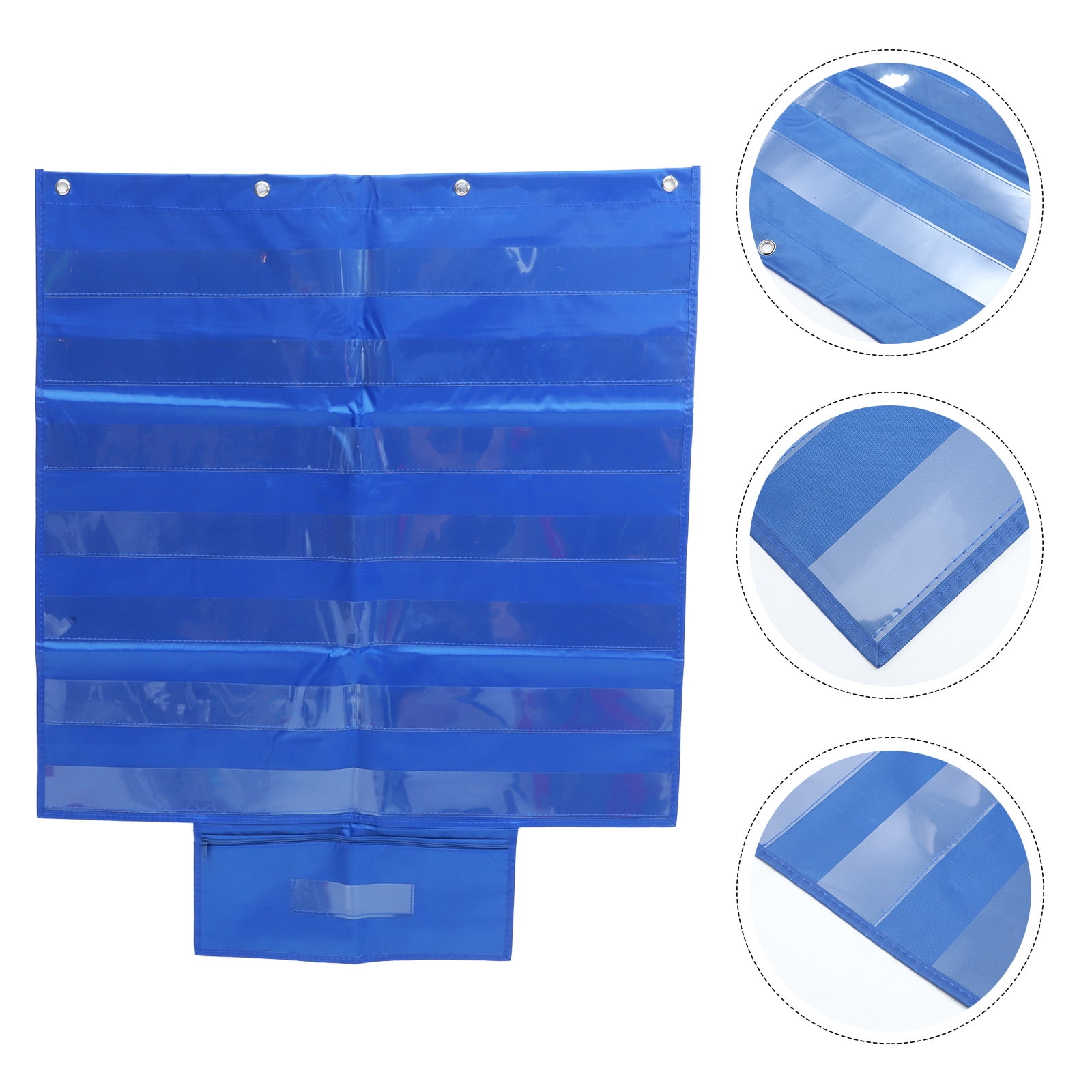 CTIRCHIU Classroom Pocket Chart Blue Hanging Chart for Sentence and ...