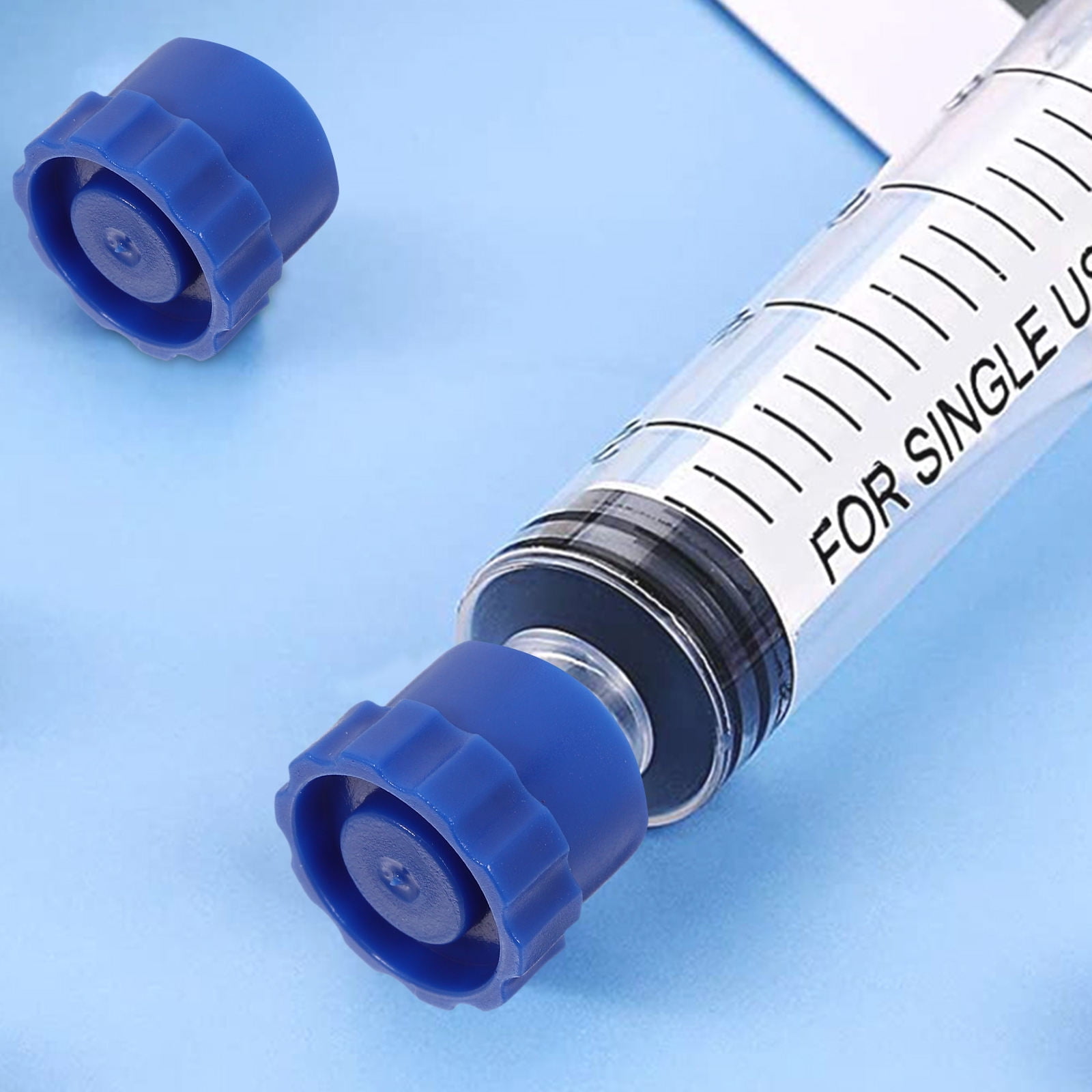 Masteelf Blue Syringe Tip Caps for Protection Use Plastic Laboratory ...