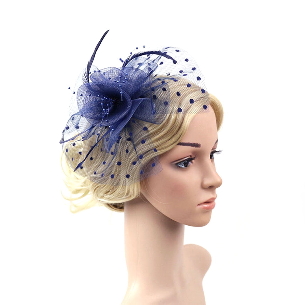 Masteelf Blue and White Fascinator Small Hat Clip - Walmart.com
