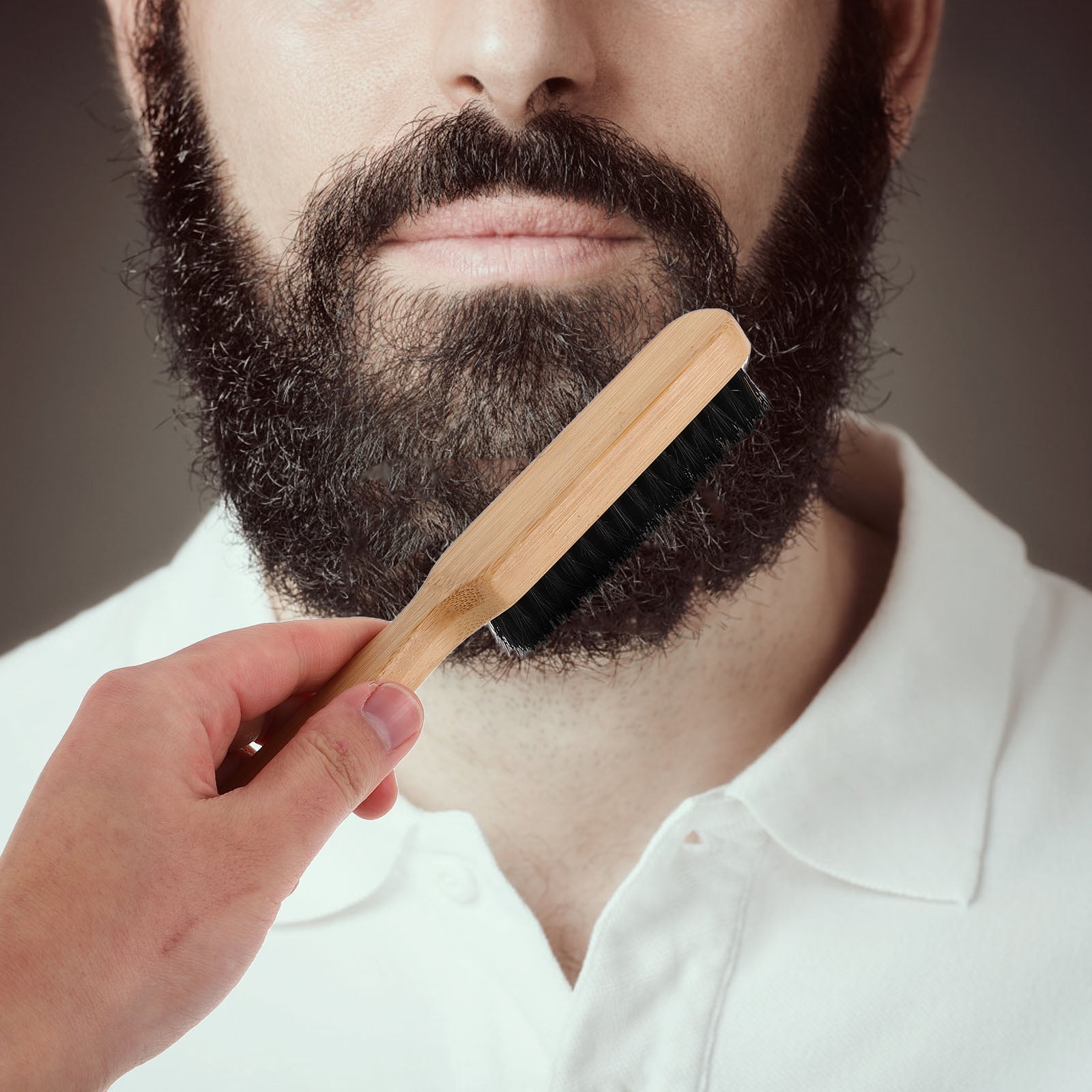 Masteelf Boar Bristle Beard Brush Hair Brush Travel Mens Wooden Hair ...