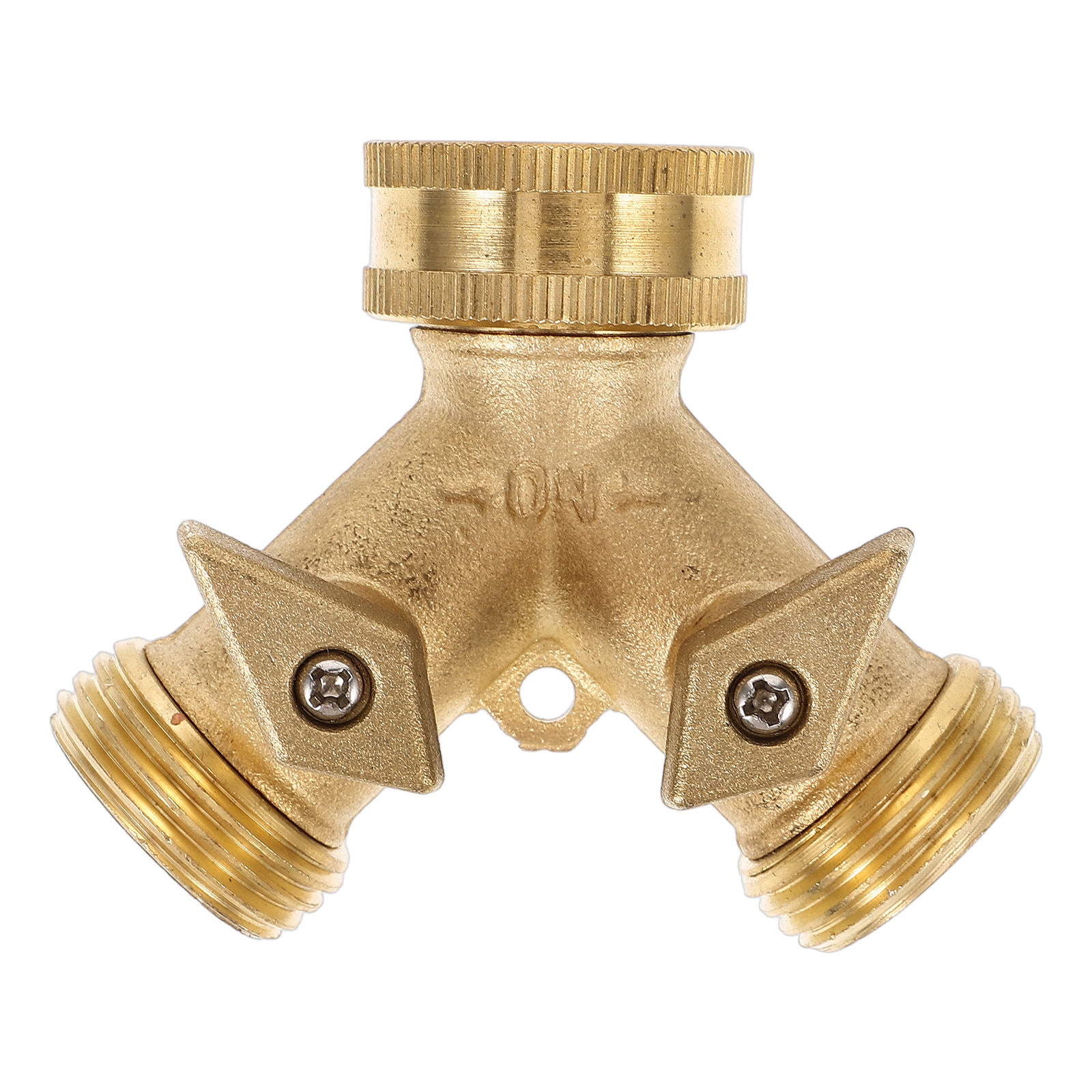 Masteelf Brass Double Outlet Garden Hose Splitter with Adjustable Flow ...