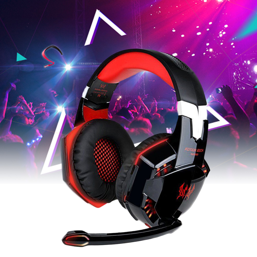 Masteelf Breathing LED Light Deep Bass Game Headphone Stereo Surrounded ...