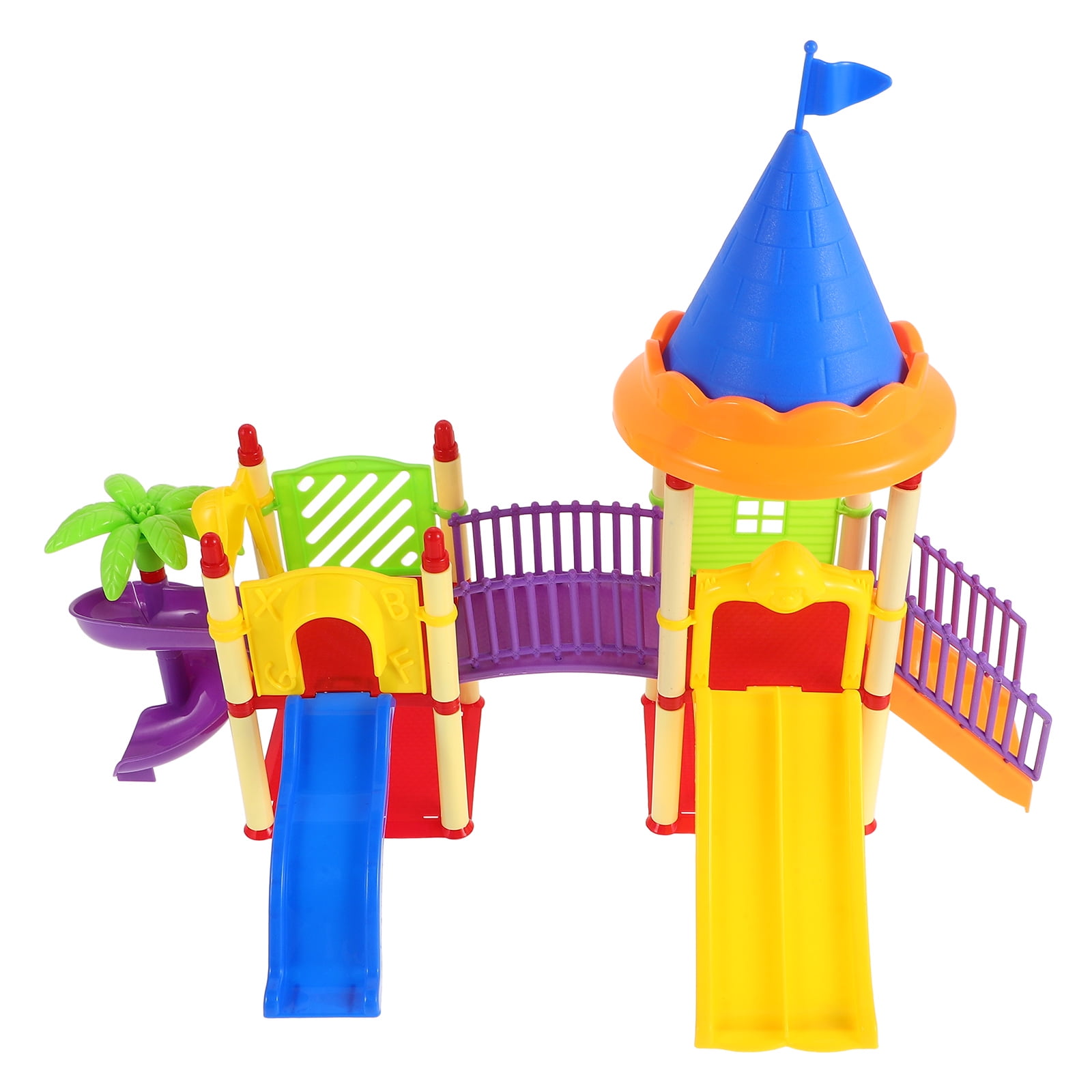 Masteelf Build House Toy Kids Mini Slide Model Playground Doll Decor ...