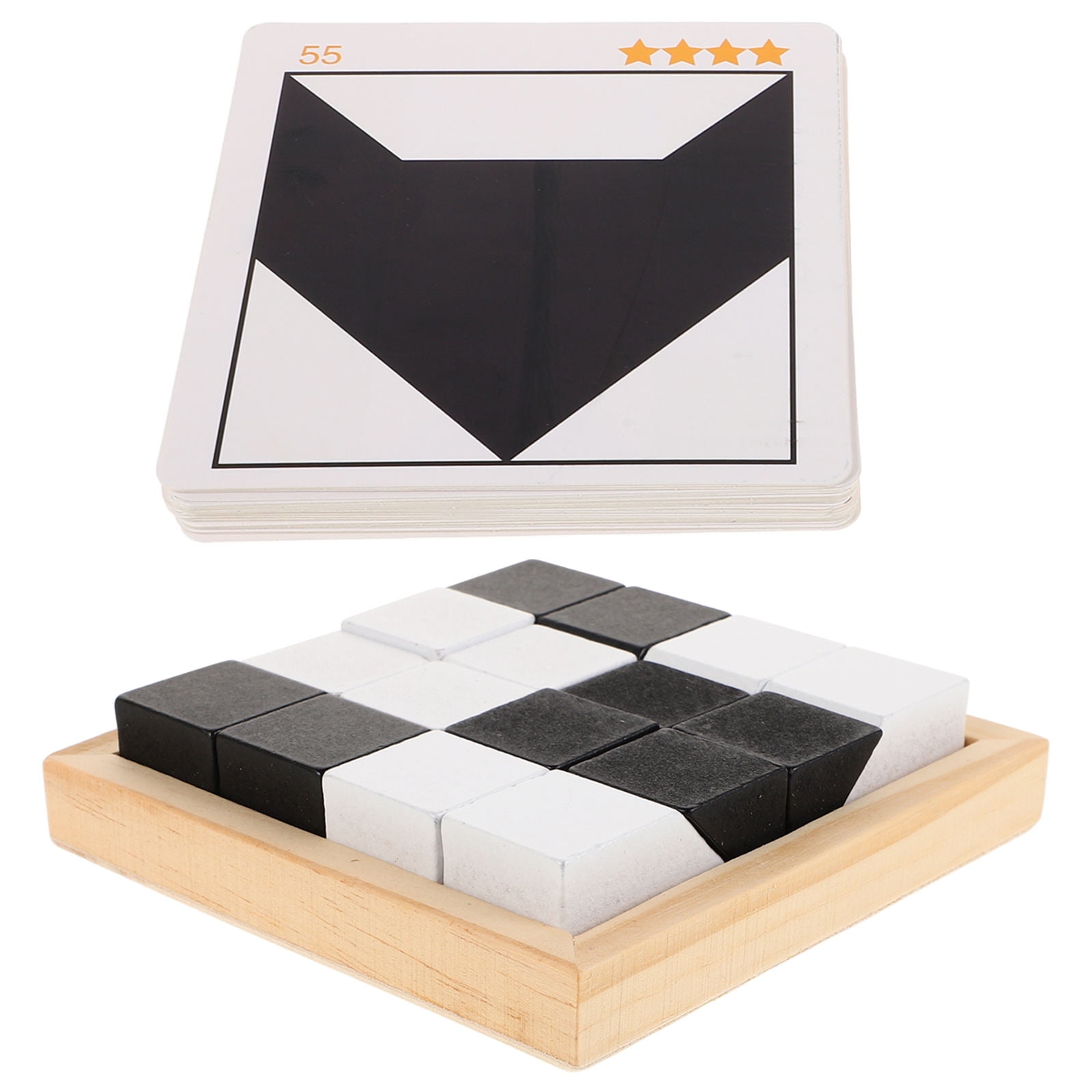 Masteelf Building Block Puzzle Game Logical Building Cubes Wooden ...