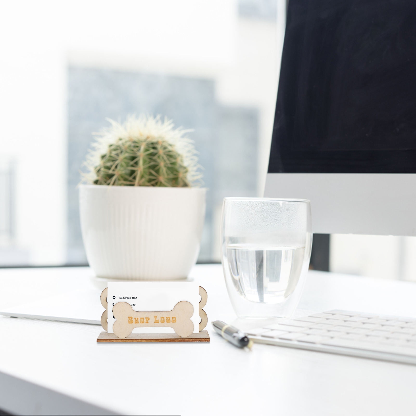 Masteelf Business Cards Holder Desktop Card Storage Stand Card Holder ...