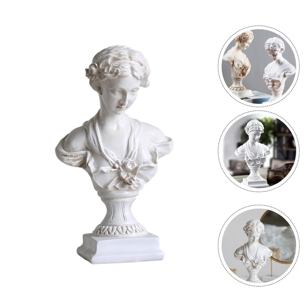 Masteelf Bust Sculptures Female Goddess Decorations Girl Office White ...