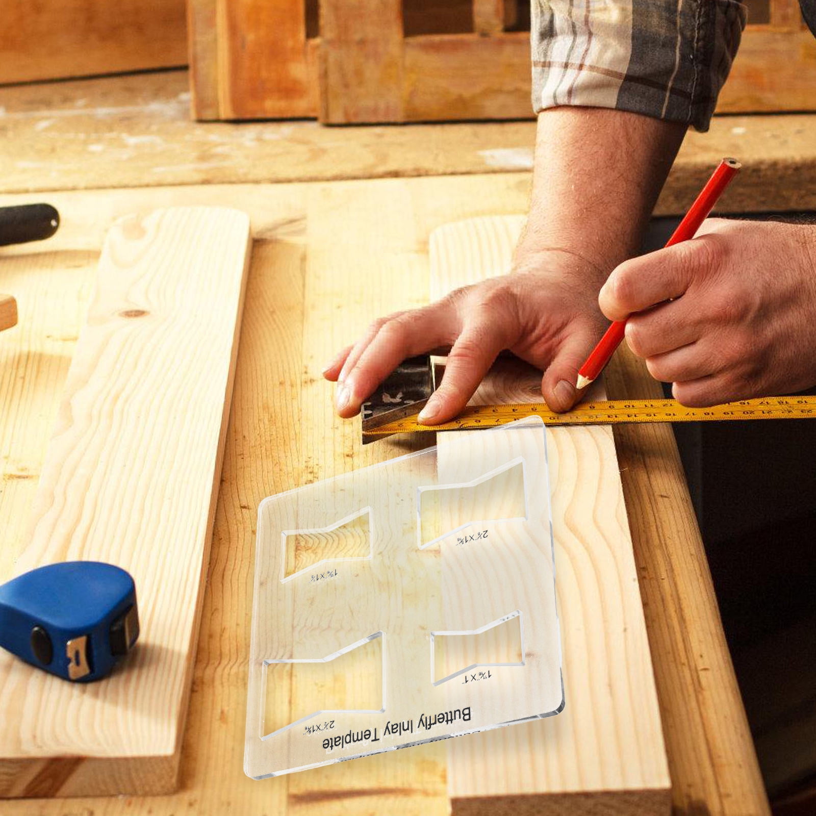 Masteelf Butterfly Inlay Template Router Jig Four-in-One Woodworking ...