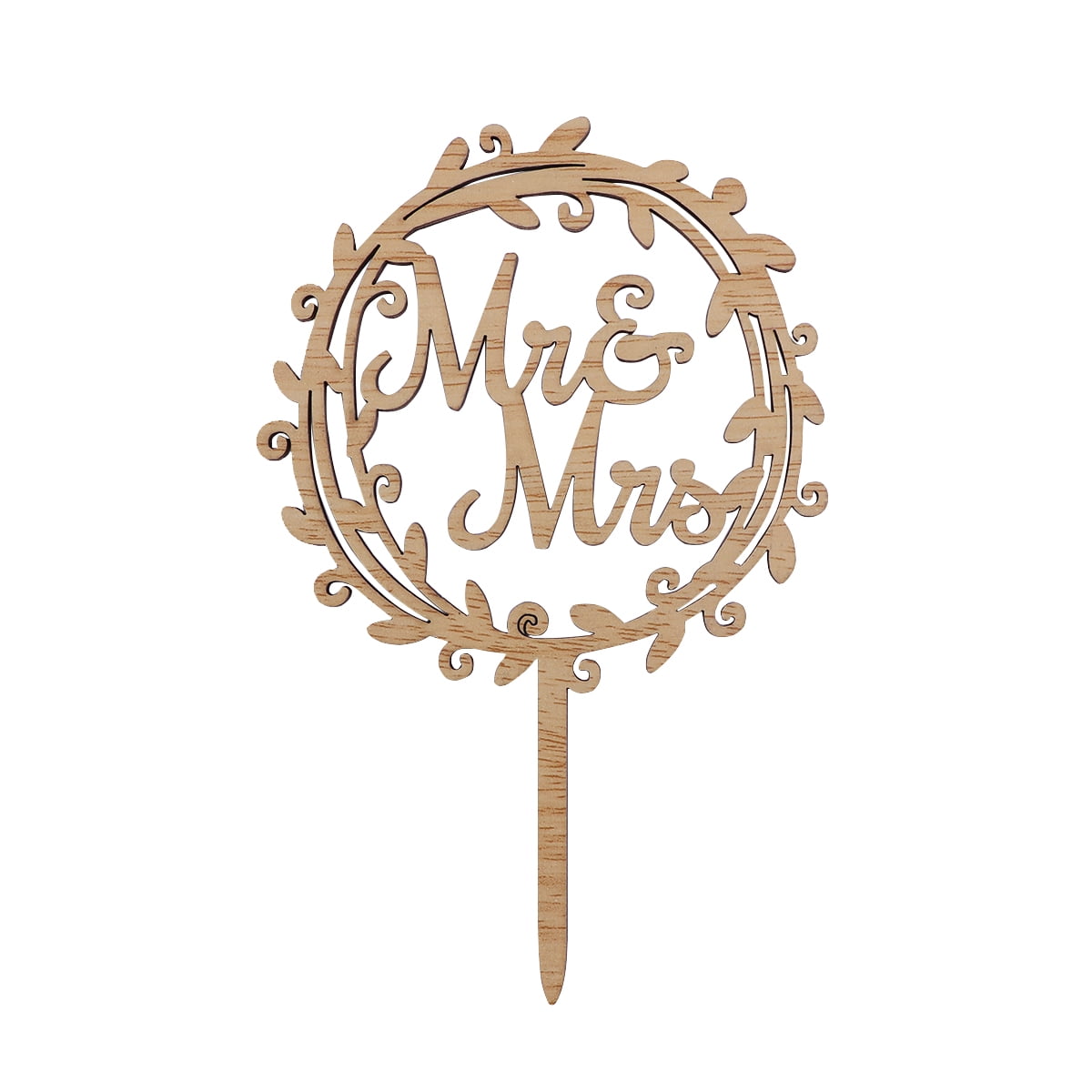 Masteelf Cake Picks Wedding Wooden Topper Decorations Happy Birthday ...