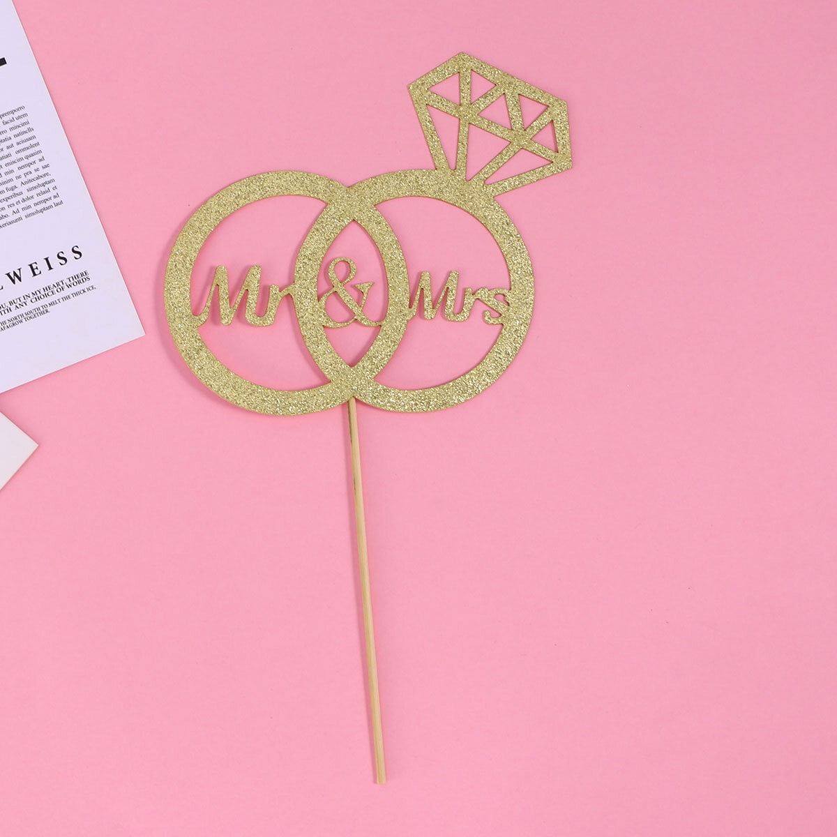 Masteelf Cake Toppers Wedding Cake Card Insert Novelty Cake Decor ...