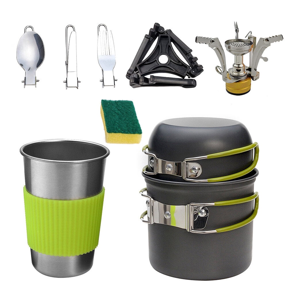 Masteelf Camping Cookware Set Stove Ninja Frying Pans Boiler Serving ...