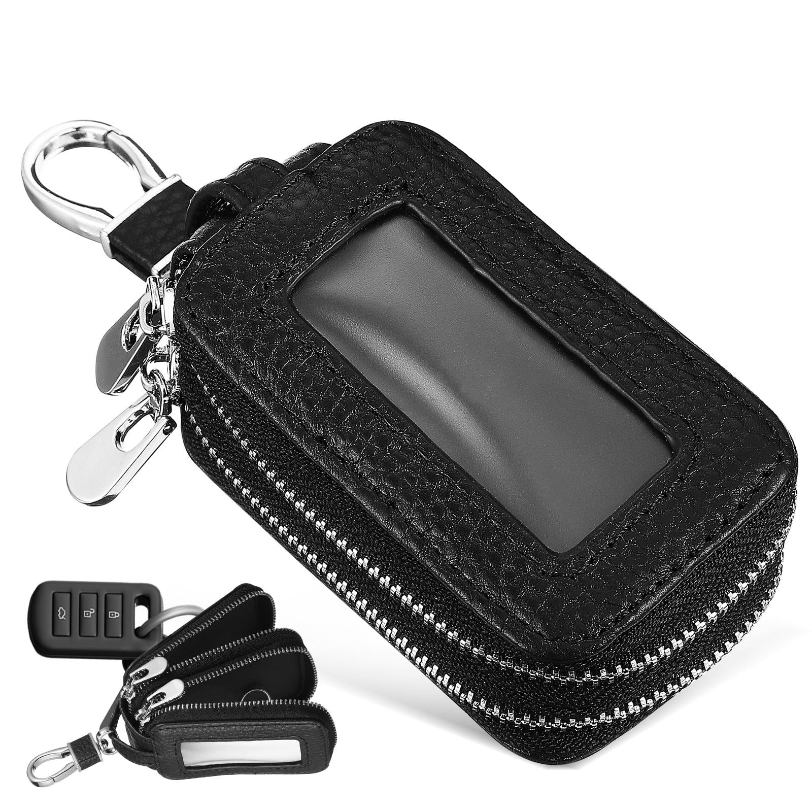 Masteelf Car Key Pouch Portable Car Key Fob Holder Double Compartment ...
