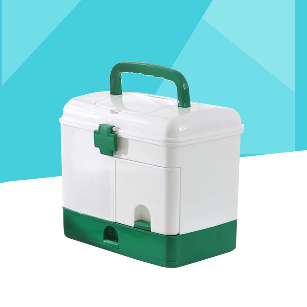 Masteelf Carrying Medicine Box Home Labels Really First Aid Kit Green ...