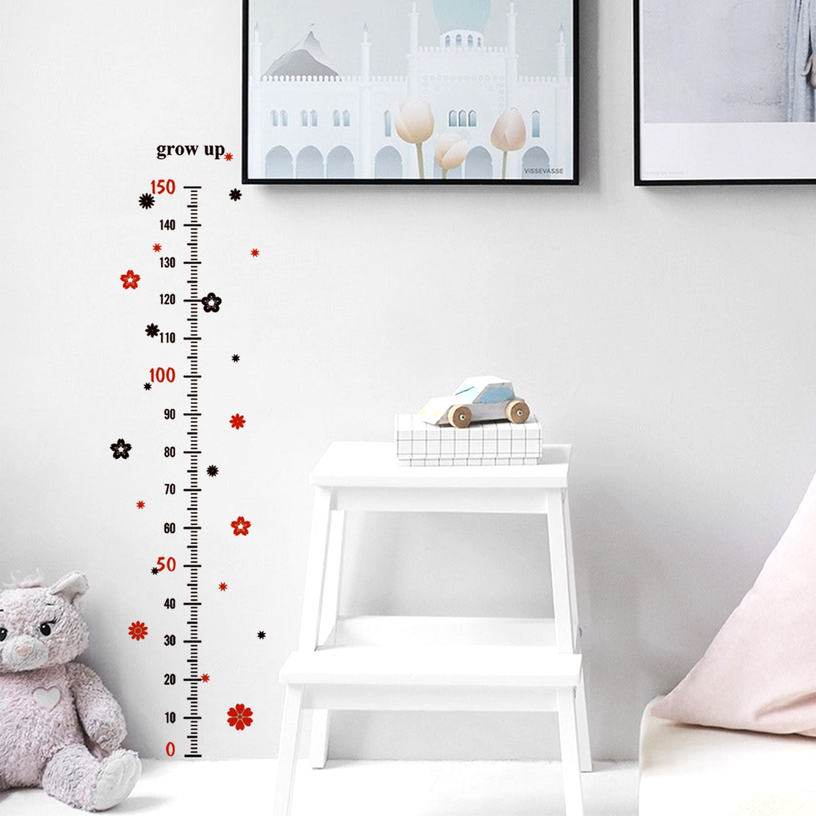 Masteelf Kids Cartoon Height Chart Wall Sticker for Baby Girls - Fun ...