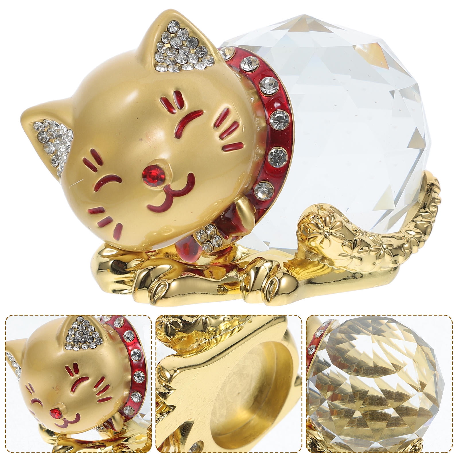 Masteelf Cat Sculpture for Car Home Decor Wedding Birthday Japanese Cat ...