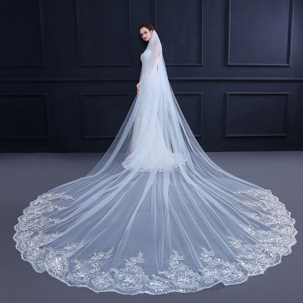 Masteelf Cathedral Wedding Veils Long Bridal Veil with Comb Wedding ...