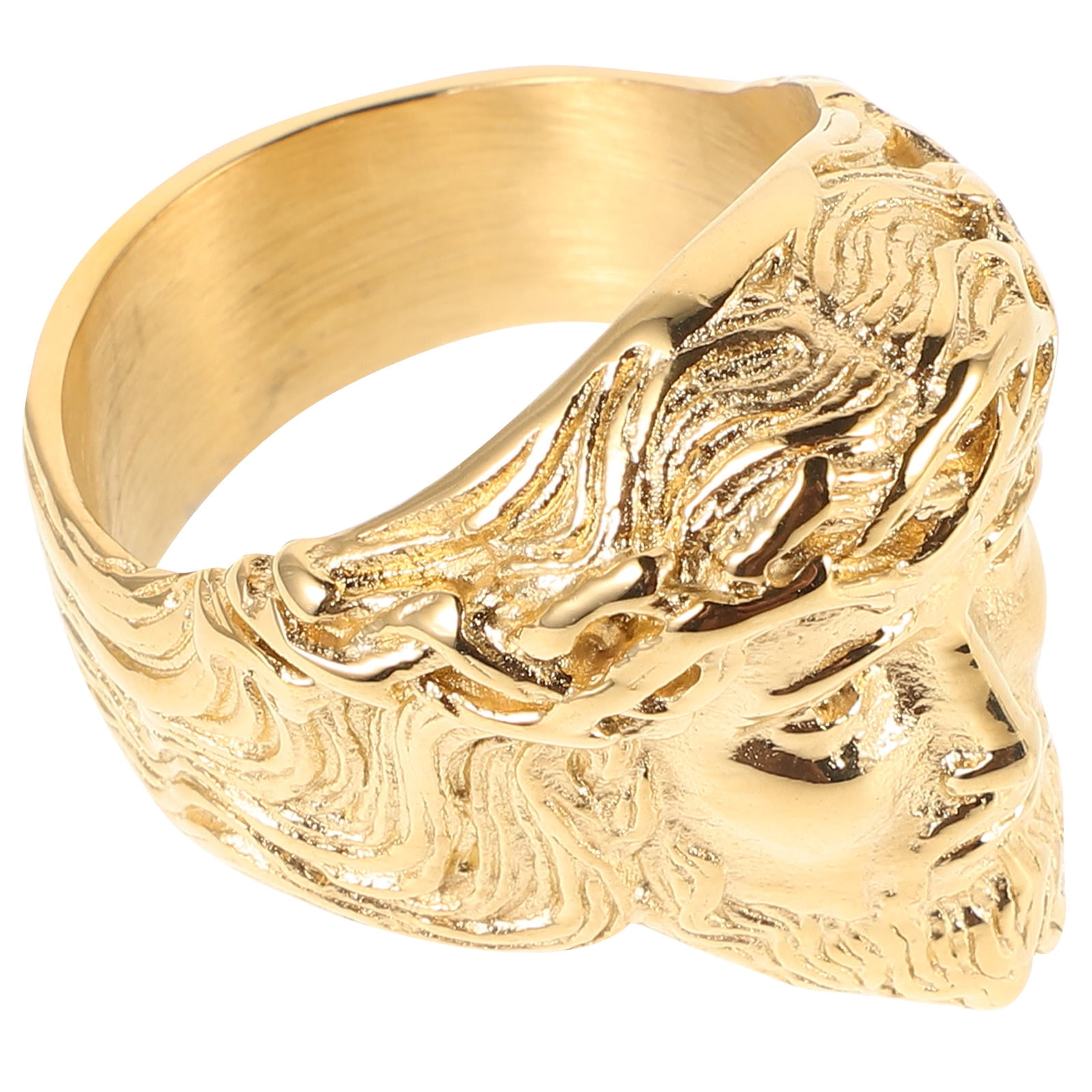 Masteelf Catholic Christian Rings, Jesus Head Jewelry Ring Religious ...