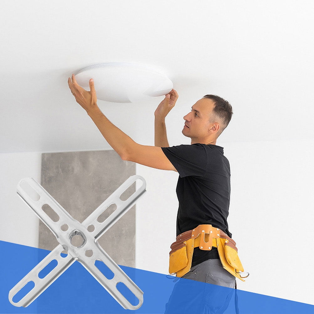 Masteelf Ceiling Light Mounting Plate with Crossbar and Screws for 1 ...