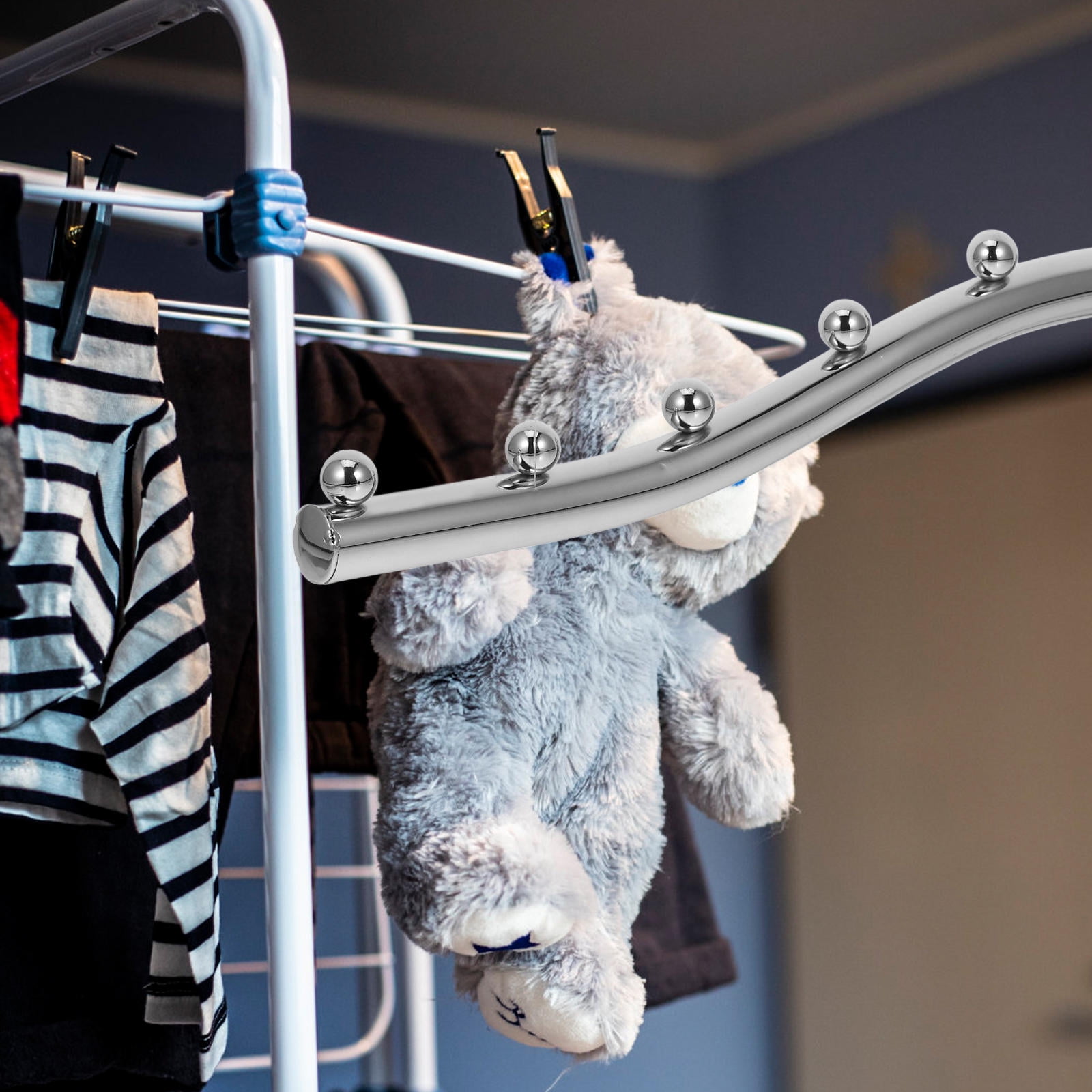 Masteelf Ceiling Mounted Clothes Rod and Wall Mounted Clothing ...