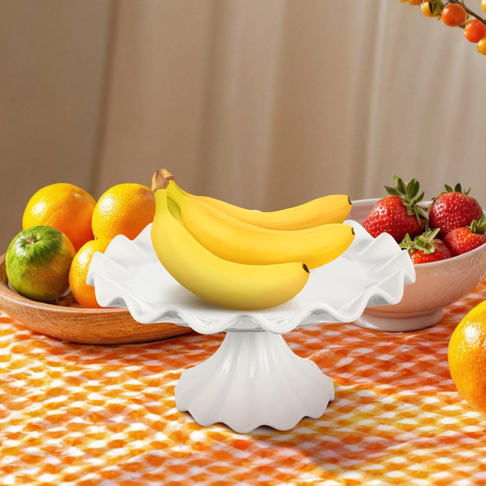 Masteelf Ceramic Cake Stand Dessert Display Plate Cupcake Stand Wavy ...