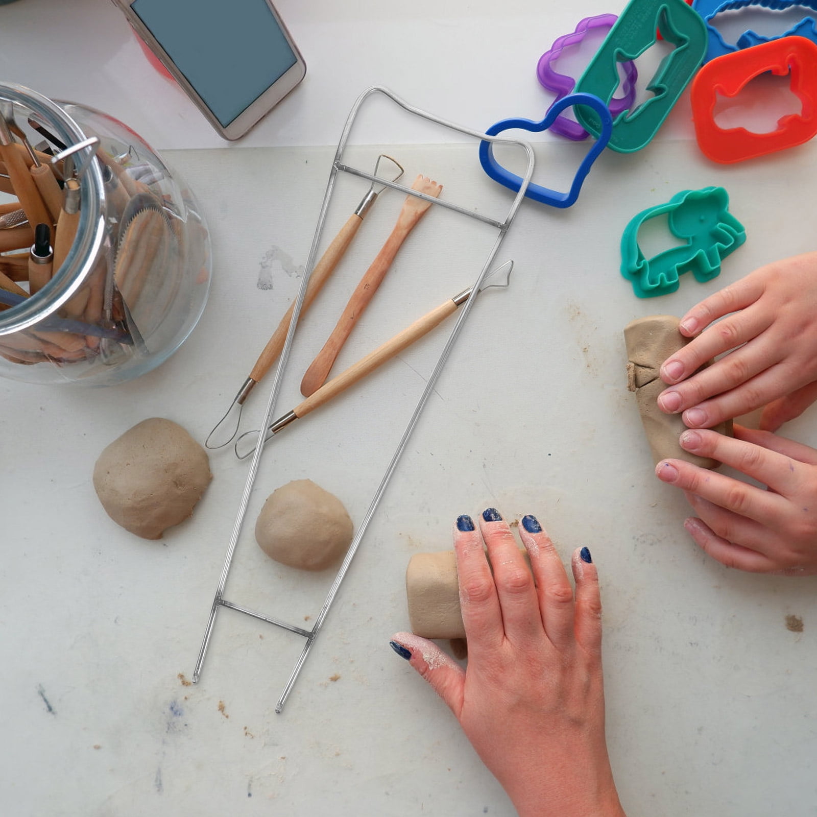 Masteelf Ceramic Glazing Tongs Pottery Clay Glaze Clamps Stainless ...