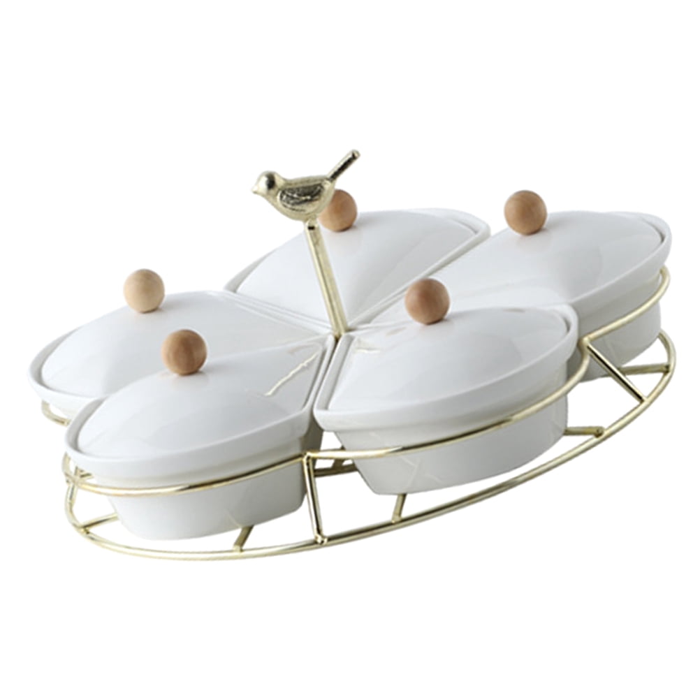 Masteelf Ceramic Platter Serving Bowls with Lids for Entertaining Candy ...