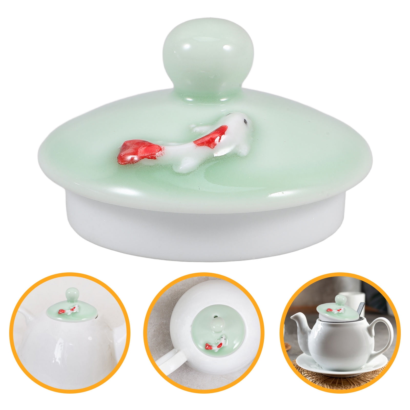 Masteelf Ceramic Teapot Lid Tea Kettle Lid Replacement Chinese Teacup ...