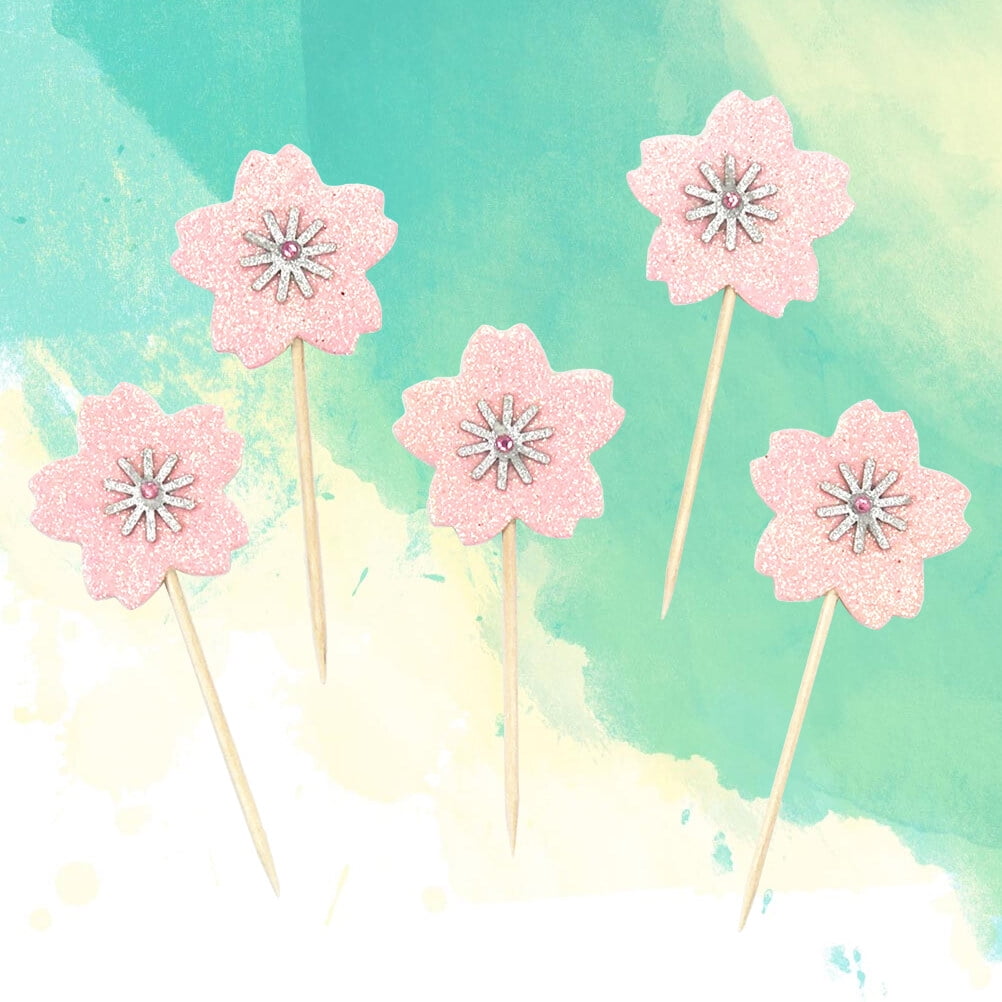 Masteelf Cherry Blossom Cake Toppers Pink Wood Unique Design for Party ...