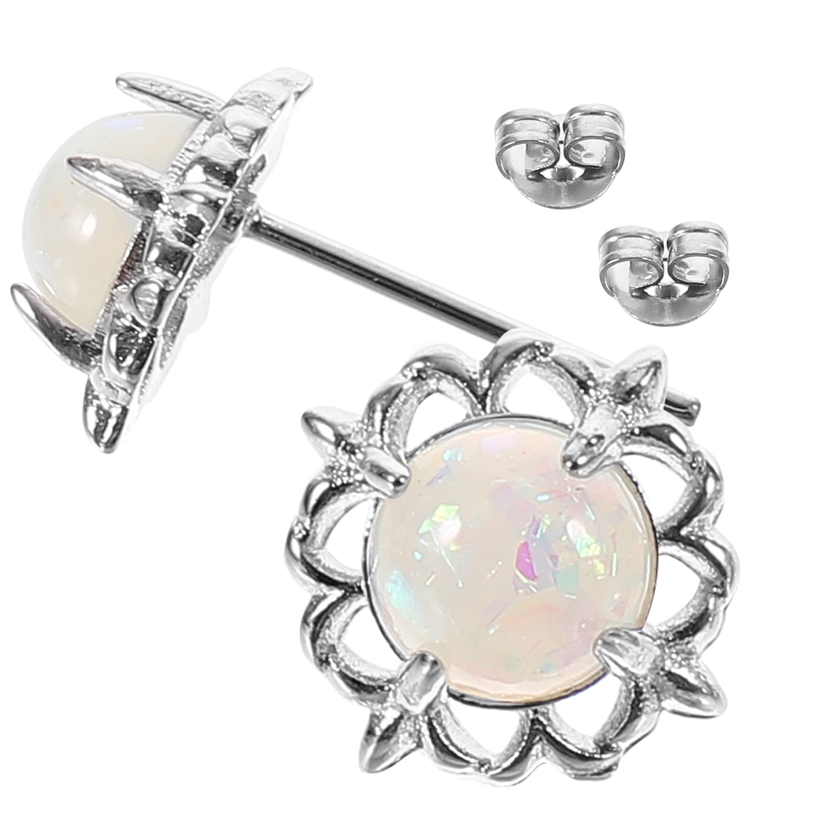 Masteelf Chic Jade Earrings White Gold) 1 Pair/pack Miss 1X1.6CM ...