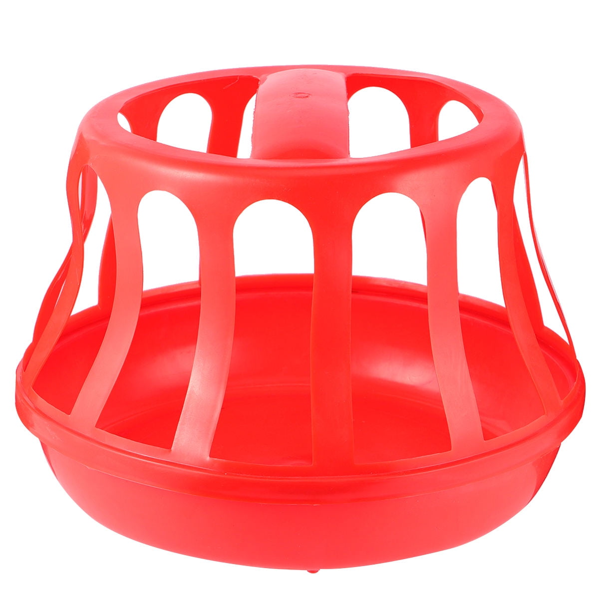 Masteelf Chicken Feed Bucket with Guardrails Poultry Feeder Plastic ...