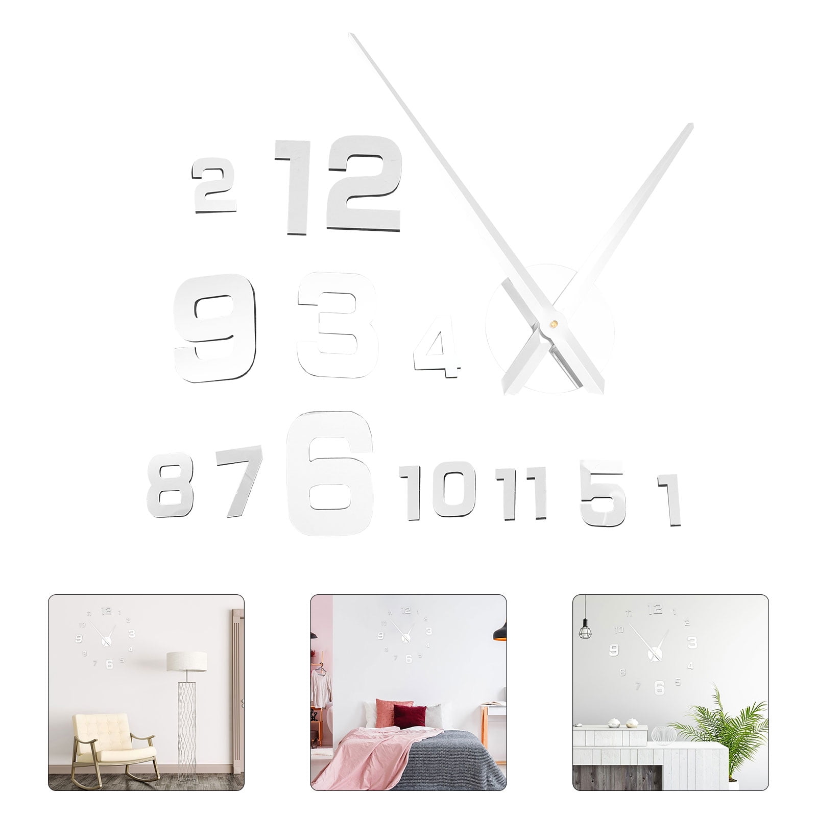 Masteelf Classroom Wall Clock Hanging Clocks Strange Mechanism Silver ...