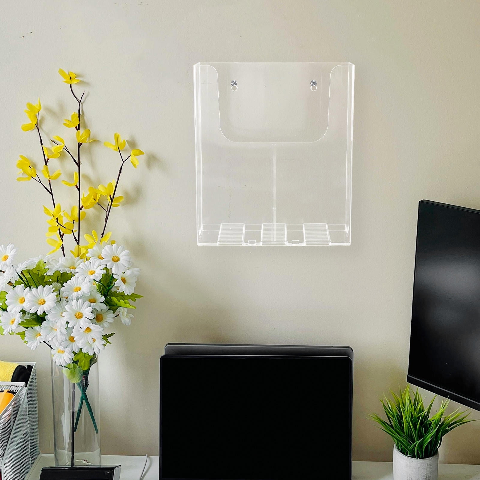 Masteelf Clear Acrylic Wall File Holder A4 Size Hanging Paper Organizer ...