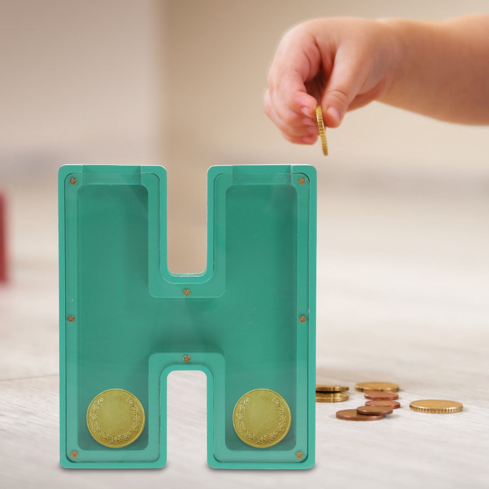 Masteelf Clear Piggy Bank English Alphabet Letter Piggy Bank Money Box ...