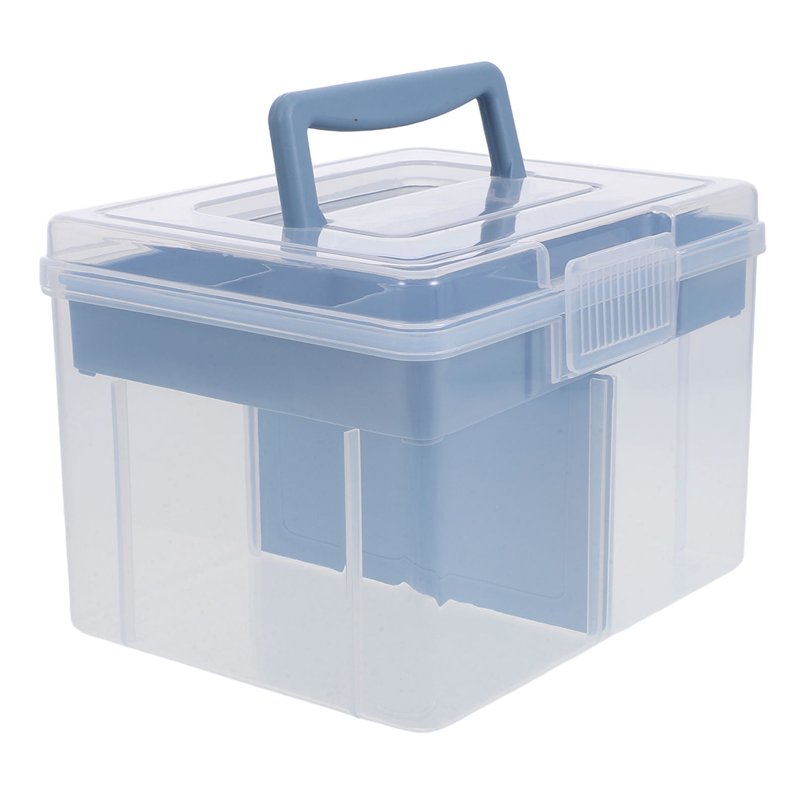 Masteelf Clear Plastic Dividing Storage Box With Removable Tray ...