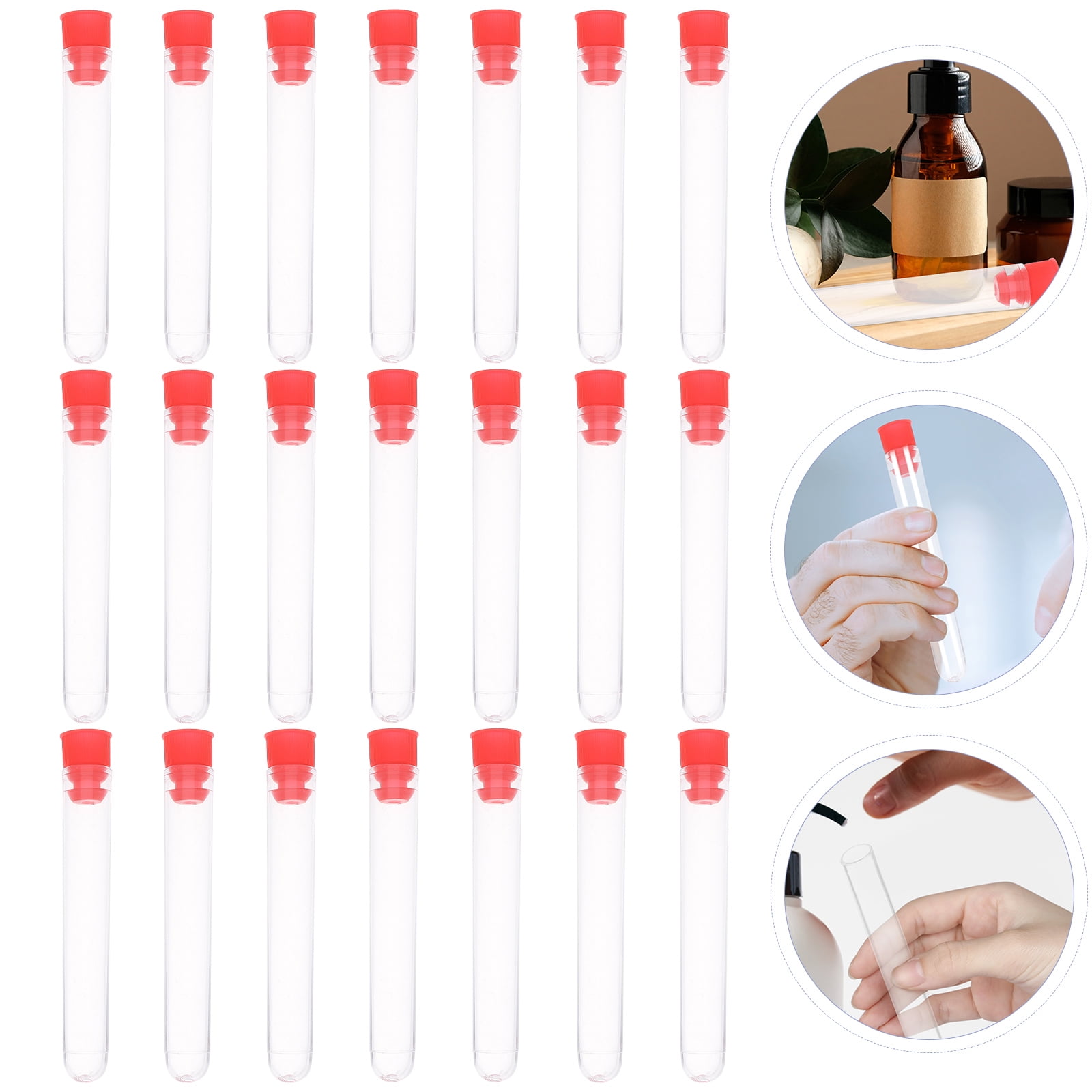 Masteelf Clear Plastic Test Tubes for Liquid Holding with Sealed Caps ...