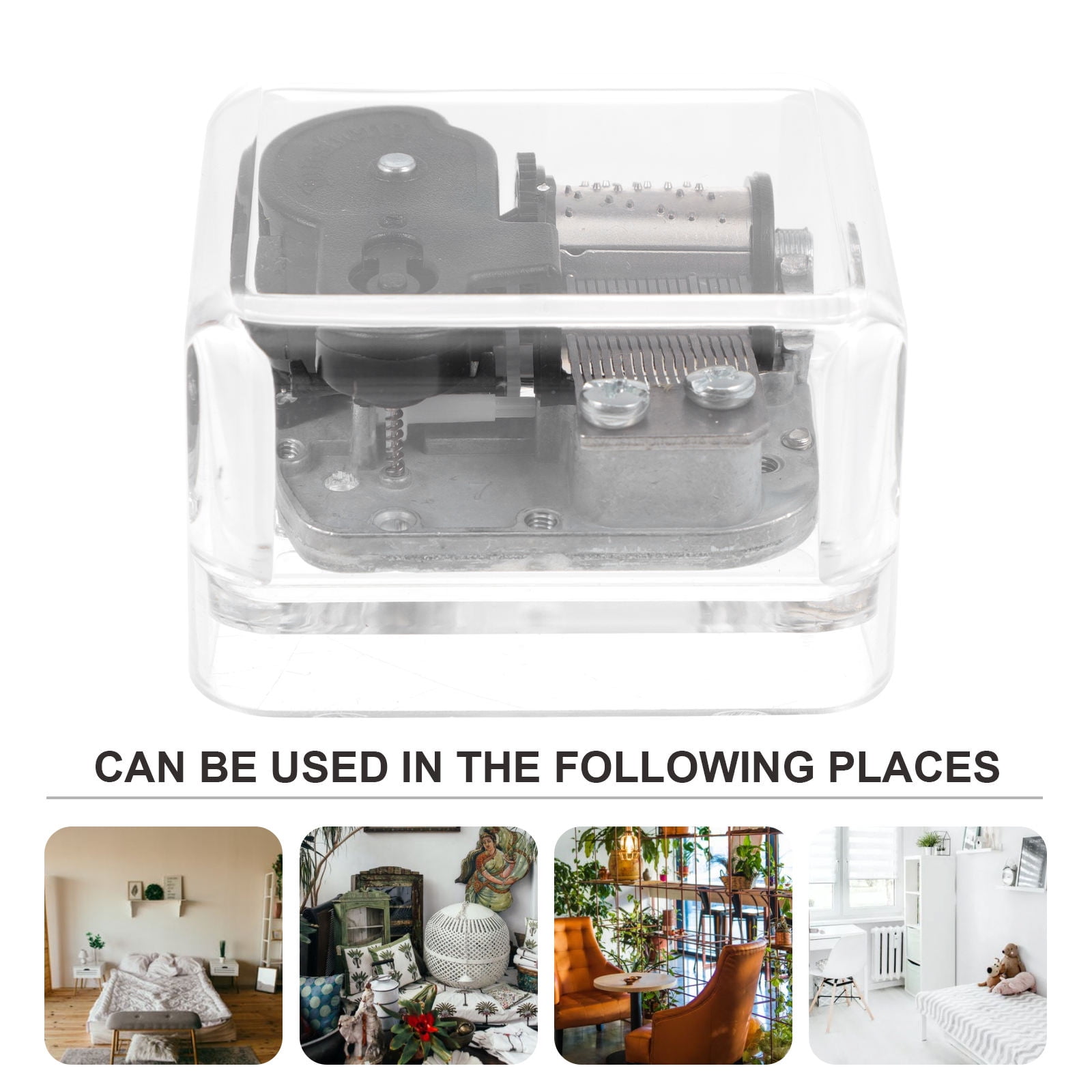 Masteelf Clockwork Musical Replacement Movement Box Transparent Child ...