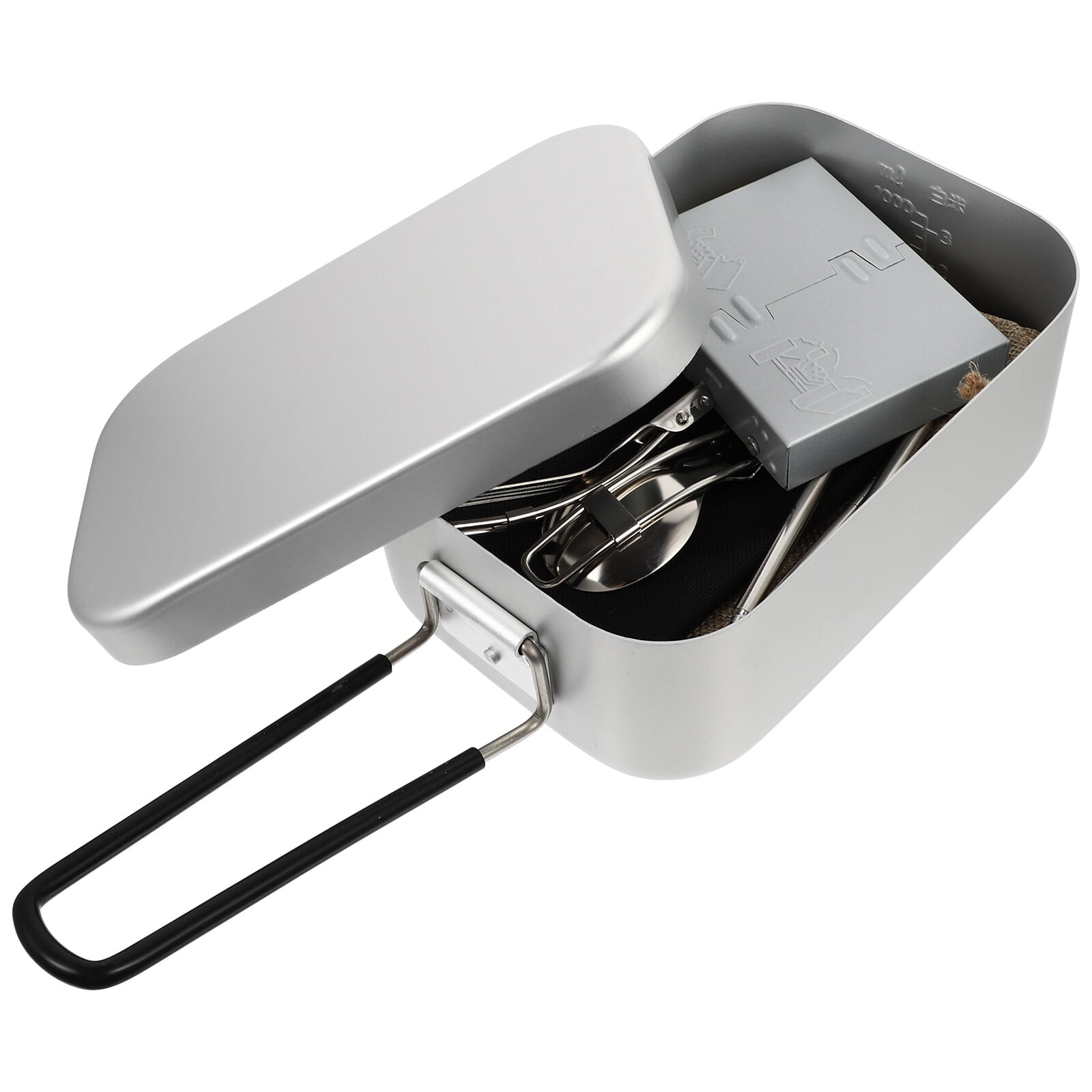 Masteelf Collapsible Aluminum Lunch Box Camping Bento Container ...