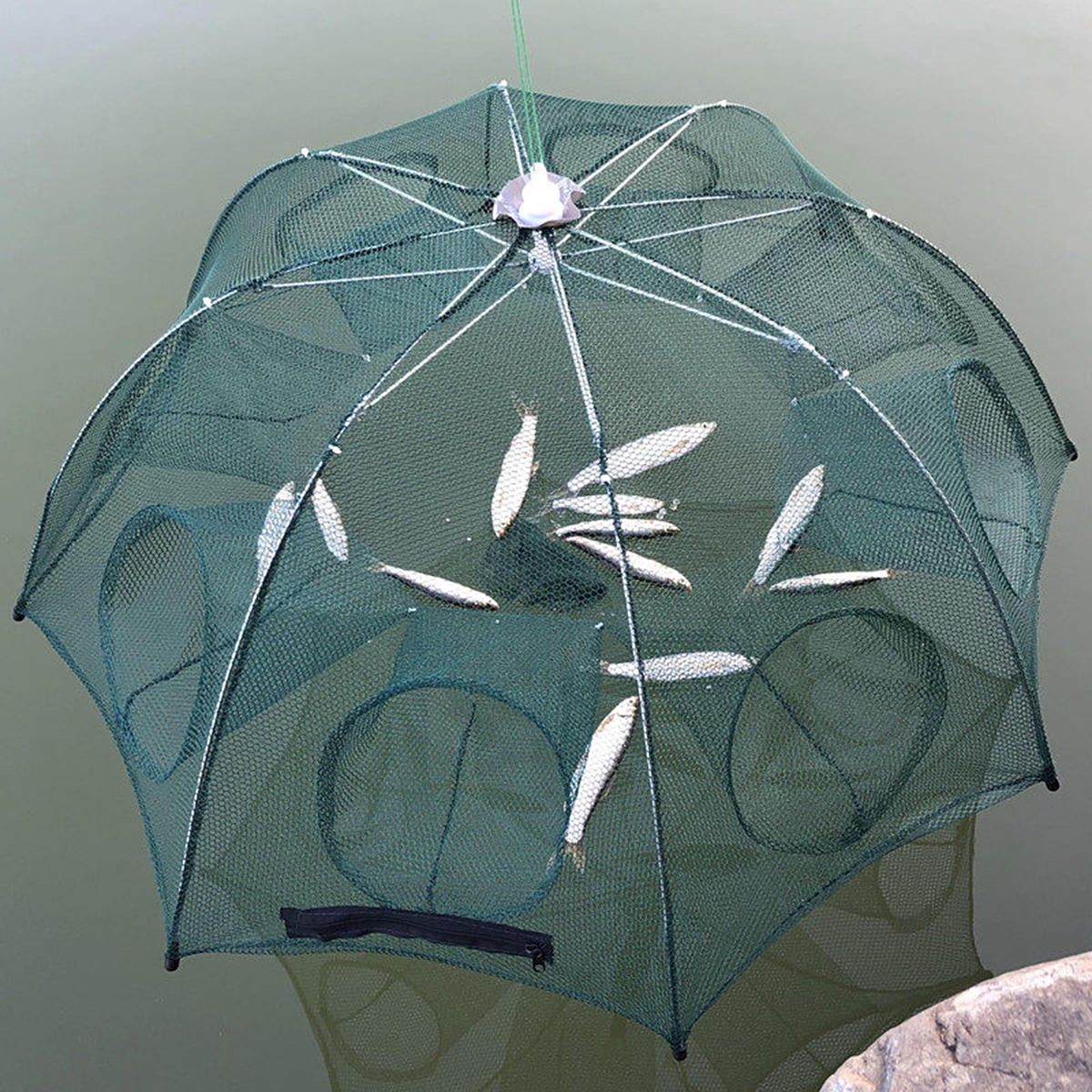 Masteelf Collapsible Fishing Net Thickened Bait Cast Mesh Trap Net ...