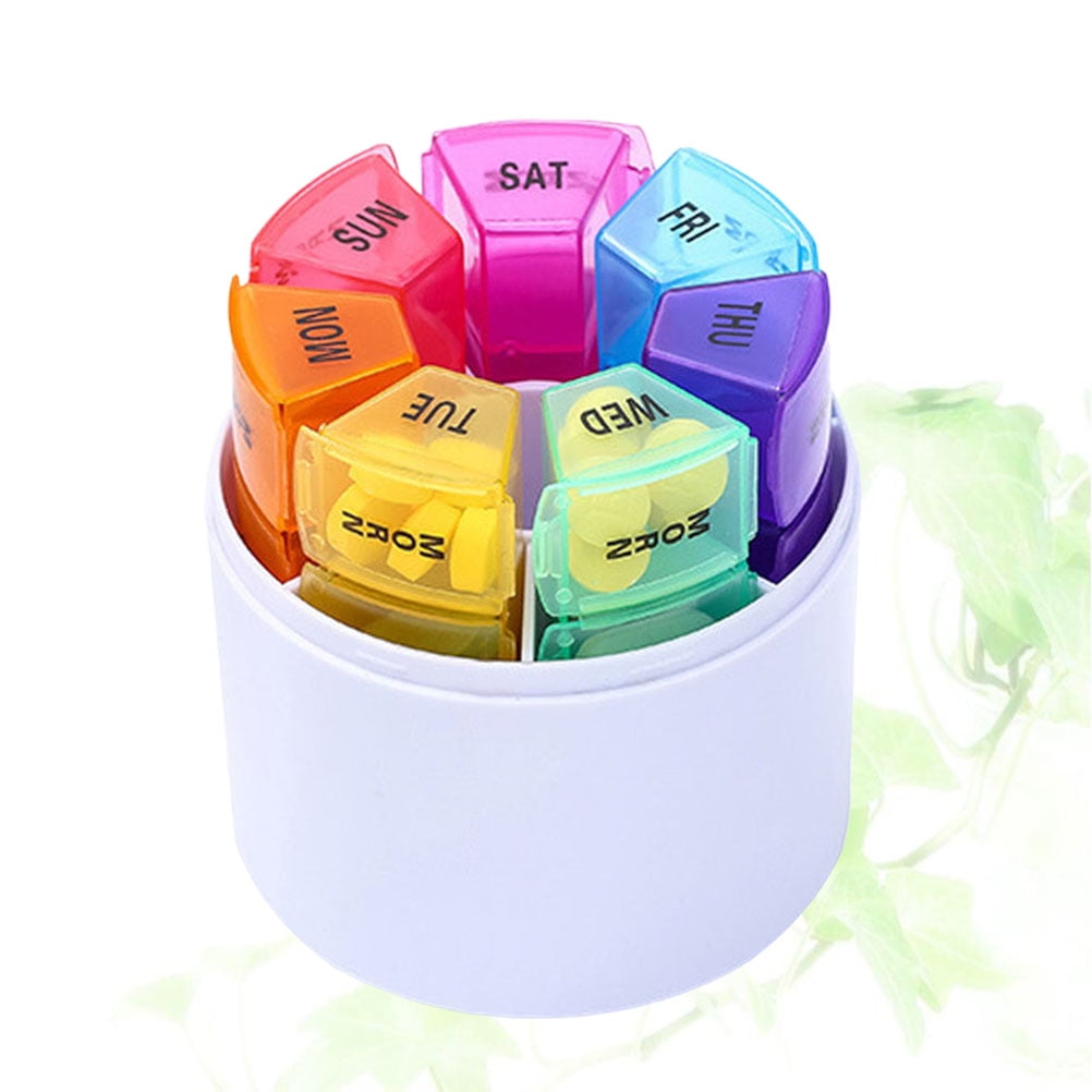 Masteelf Colorful 7Day Medicine Organiser Weekly Pill Box with 4 ...