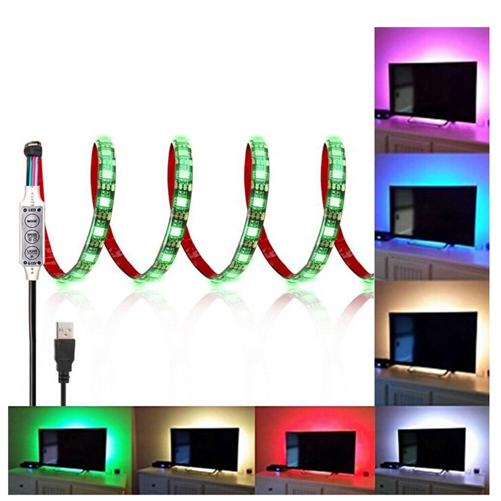 Masteelf Colour Changing SMD 5050 RGB LED Strip Light DC5V USB Cable ...