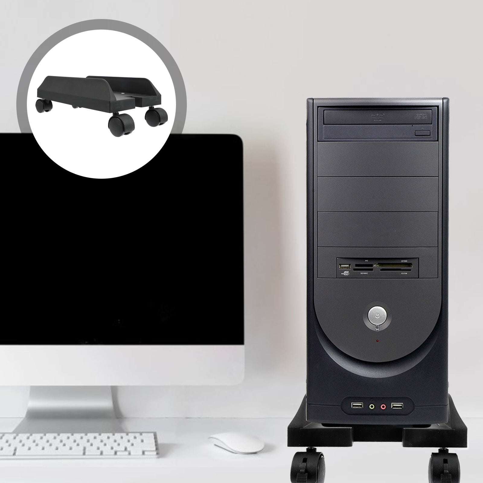 Masteelf Computer Host Bracket Mainframe Holder with Wheels - Walmart.com