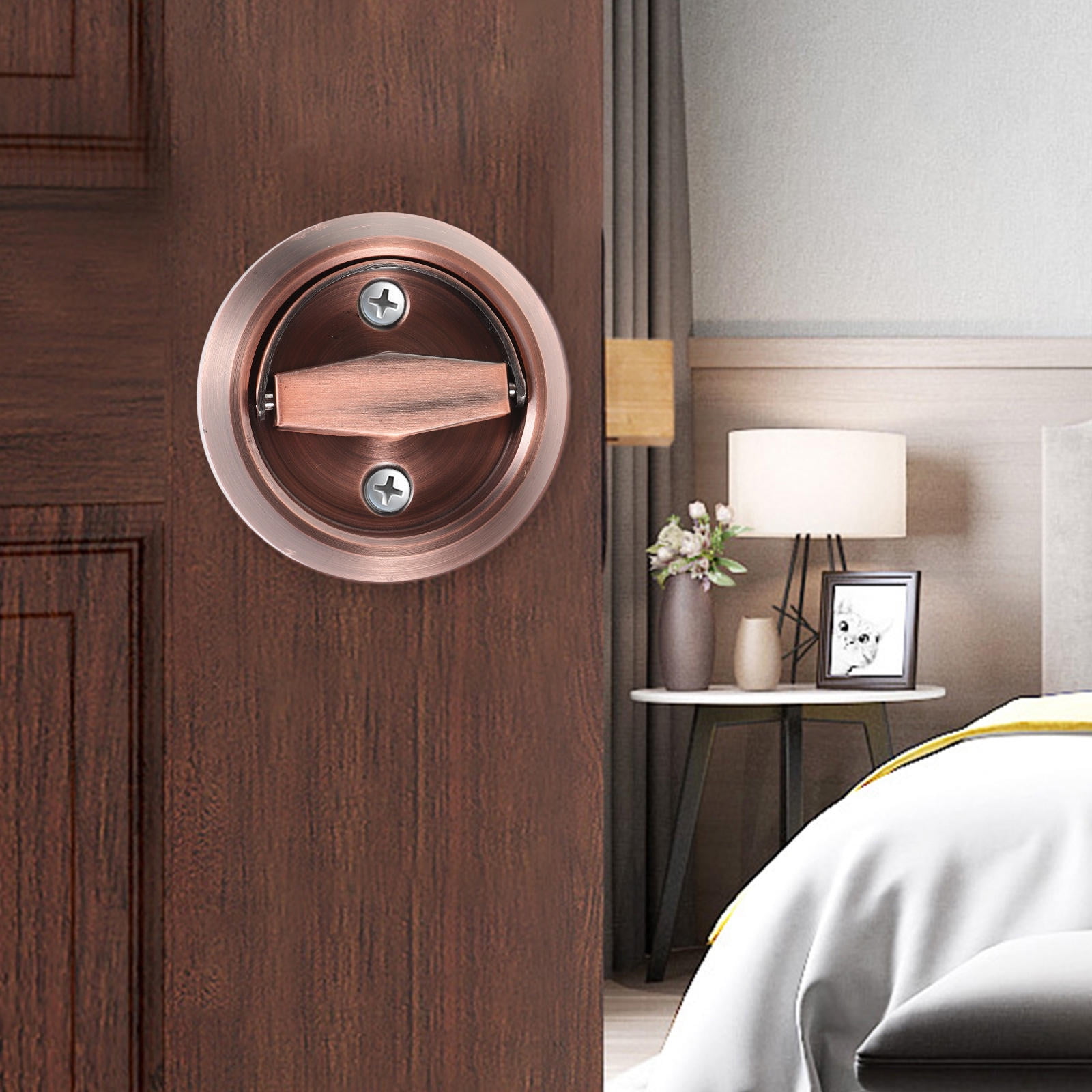 Masteelf Concealed Pull Ring Lock Hook for Door Invisible Handle Latch ...