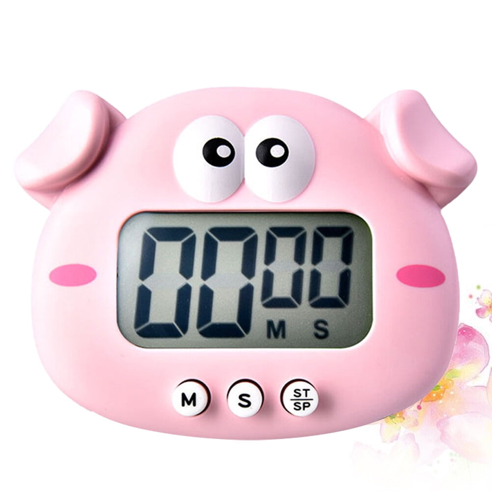 Masteelf Countdown Clock Cartoon Pig Eletronic Timer Kitchen Alarm for Kids Work Pink - Walmart.com