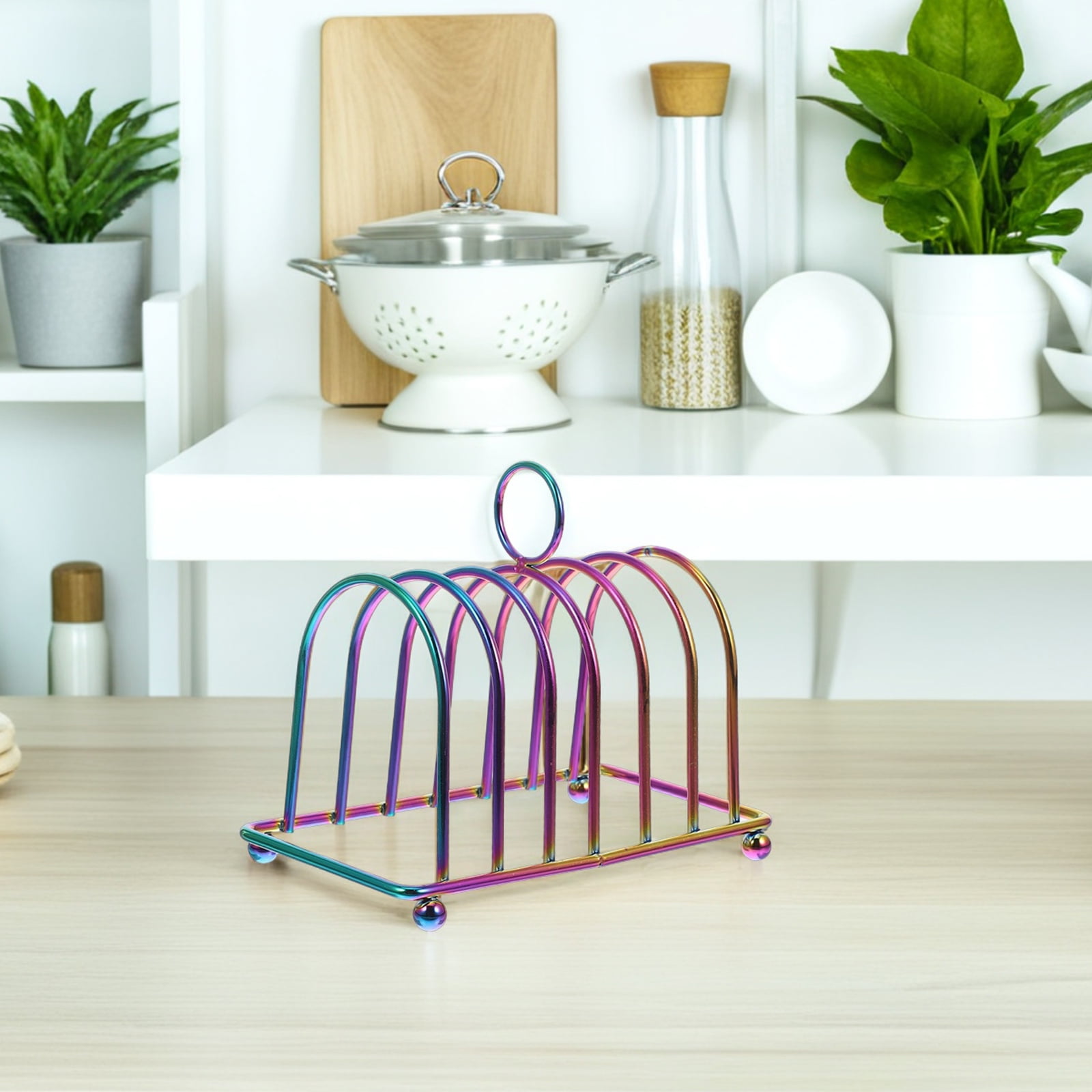 Masteelf Countertop Toast Rack and Bread Holder Stainless Steel Bread ...